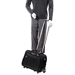 McKlein Wheeled Detachable Briefcase, Black, 18"x8.75"x14.5"
