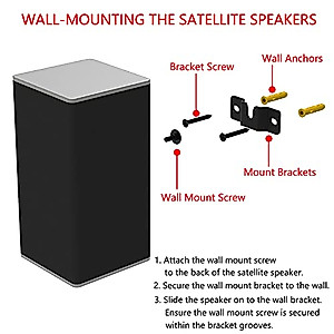 JINGer Sound Bar Wall Mount Brackets for VIZIO Sound BarSoundbar Mounting Bracket for VIZIO SoundBar SB3851C0SB3630E6SB3621nF8MSB4551D5 Speaker with Wall Mount Screws Black