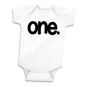 Bump and Beyond Designs Baby-Boys First Birthday Shirt Black, 12-18 Months, Short Sleeve
