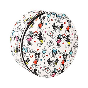 Disney Mickey and Minnie Mouse I Love You Faux Leather Travel Jewelry Box Organizer
