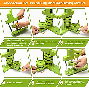 Alldeer Pin-Maker-Machine 1.25+2.28 inch (32+58mm), Button Maker Machine Multiple Sizes with 300 Sets Button Supplies for Kids, Badge Maker Machine DIY Gift Pin Press Kit