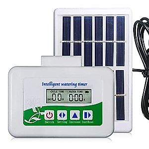 Upgrade Smart Water Pump Solar Garden Automatic Watering Device Outdoor Plants Self Drip Irrigation Solar Energy Charging Timer System Potted Plant Drip Irrigation for Potted Plants Flower Vegetables