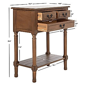 SAFAVIEH Home Collection Primrose Brown 3-Drawer Console Table