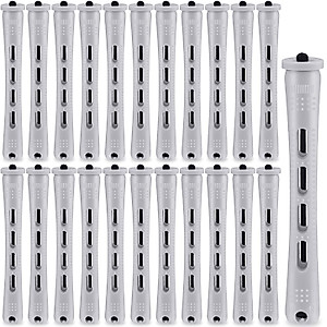 WILLBOND 60 Pcs Perm Rods for Long Hair Plastic Curl Rods Cold Wave Rods Hair Curling Roller for Hair Styling Hairdressing Tools(Gray, 0.59 Inch)