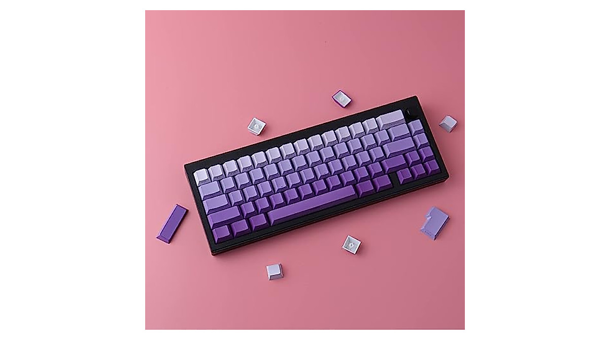 Tsungup PBT Keycaps - Purple Gradient Cherry Profile for Mechanical ...