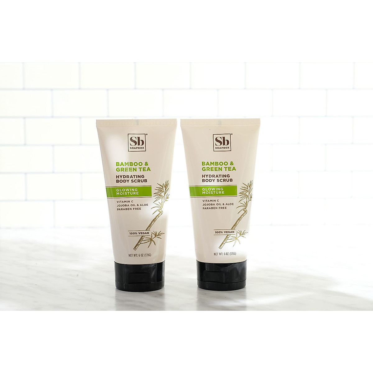 Soapbox Gentle Exfoliating Body Scrub ? Bamboo & Green Tea ? 6oz ? Moisturizing Body Scrub for Visibly Smoother Skin with Bamboo Oil, Vitamin C and Aloe Vera