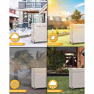 MR. COVER 4 Feet Firewood Rack Cover, 600D Heavy Duty Waterproof Log Rack Cover for Outdoor Wood Holder, Rip-Resistant and Snow-Resistant, 48L x 24W x 48H