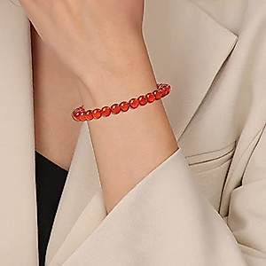 Svovin 12Pcs Gemstone 6mm Semi Precious Round Beaded Bracelet Set For Women Men Healing Crystal Stretch Energy Stone Bead Bracelets Jewelry