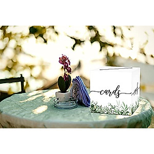 ZEDEV Greenery Floral Card Box, Reception Box for Baby Shower, Wedding, Bridal Shower, Engagement, Birthday Party Game Supplies, Decorations, Set of 1(BOX-15)
