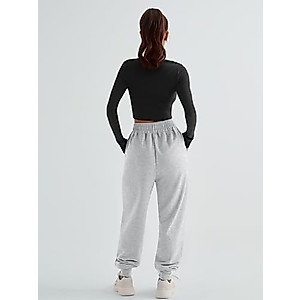 Yovela Fall Clothes for Women 2024 Trendy Fashion Outfits Pants Y2k Aesthetic Winter Cute Warm Clothing Sweatpants Girl Grey