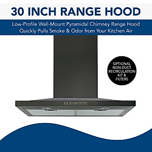 Broan-NuTone BWS1304BLS Range Hood, 30-Inch, Black Stainess Steel