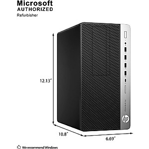 HP EliteDesk 800 G3 Tower Computer PC, Intel Quad Core i5-6500 up to 3.6 GHz, 8G DDR4, 500G, WiFi, Bluetooth, Windows 10 Pro 64 Bit-Supports English/Spanish/French (Renewed)