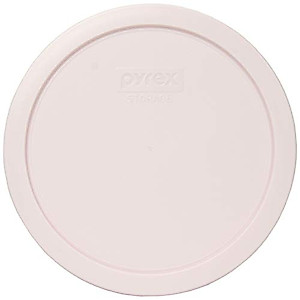 Pyrex (1) 7402-PC Loring Pink, (1) 7201-PC Blue Cornflower, (1) 7200-PC Muddy Aqua & (1) 7202-PC Blush Round Plastic Food Storage Replacement Lids, Made in USA