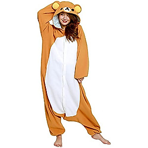 SAZAC San-X Licensed Rilakkuma Kigurumi - Onesie Jumpsuit Halloween Costume (Adults)