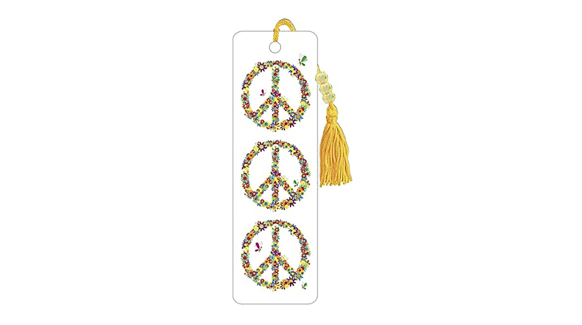 Floral Peace Sign Bookmark: Stylish Page Marker for Book Lovers