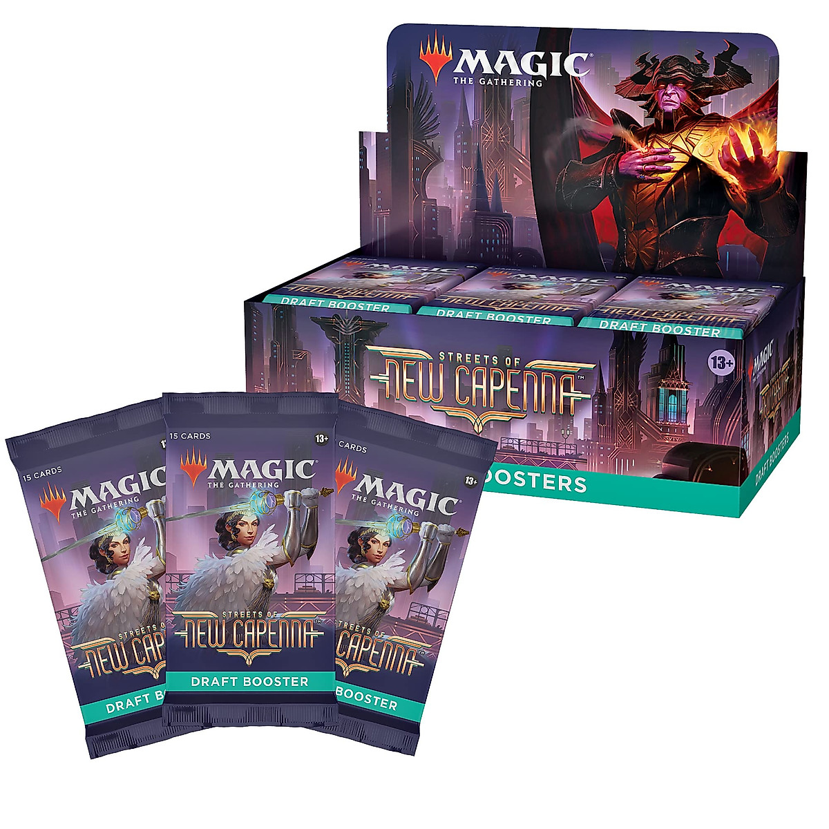 Magic: The Gathering Streets of New Capenna Draft Booster Box | 36 Packs + 1 Box Topper (541 Magic Cards)