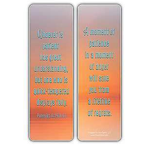 NewEights Famous Verses and Quotes on Patience Bookmarks (12-Pack) – Daily Motivational Card Set – Epic Collection Set Book Page Clippers – Cool Gifts for Men, Women – Bible Verses Sayings