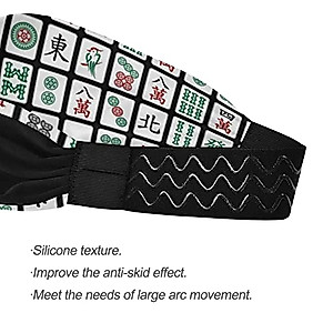 Unisex Workout Headbands Funny-Mahjong-Hipster Elastic Yoga Sweatband Stretchy Sports Hairband