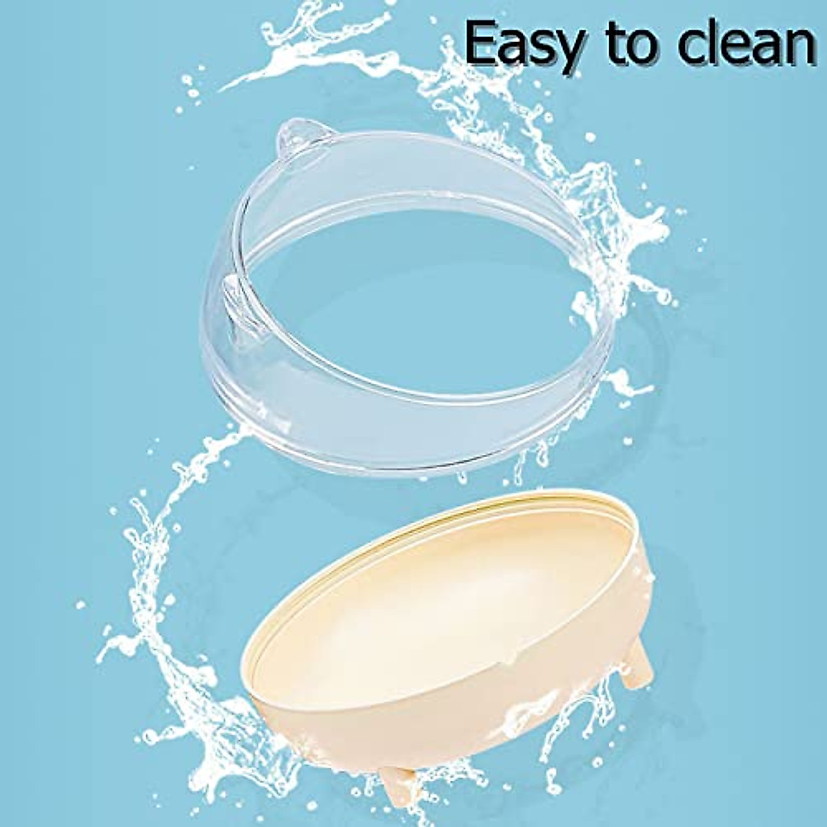 HAICHEN TEC Hamster Bathroom - Large Transparent Hamster Sand Bath Container with Scoop Kit Sandbox Toilet for Dwarf Hamster, Syrian Hamster Small Animal Cage Accessories (Yellow)