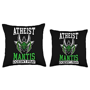 Praying Mantis Future Entomologist SteMi Apparel Atheist Insect Praying Mantis Throw Pillow, 16x16, Multicolor