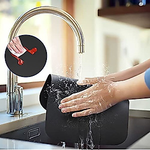 FUMAX Coffee Mat, 16”x32” Large Coffee Maker Mat for Countertop, Absorbent & Hide Coffee Stains Coffee Bar Mat, Non-Slip Rubber Backed, Coffee Bar Accessories Fit Under Coffee Maker Machine