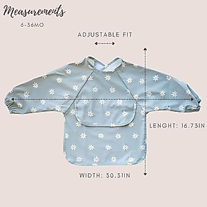 Zoe & Co Baby Bibs for Eating w/Food Catcher | Premium Soft Waterproof Bibs for Baby Led Weaning | Cute Toddler Bibs 1-3 years | Mess-proof Long Sleeve Bib | Baby Bib w/Adjustable Fit