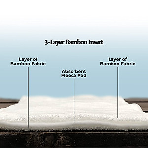 Bamboo Diaper Insert Boosters - 3-Layer (6 Pack)