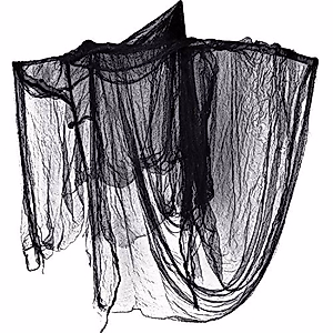 Whaline Halloween Black Creepy Cloth 276 x 87 inch Spooky Halloween Decoration for Haunted Houses Party Supplies