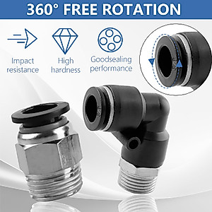 96Pcs Quick Connect Air Hose Fitting Kit, NPT 1/4,3/16, 5/32,3/8,1/8,1/2,5/8" Push To Connect Fittings Air Line Pneumatic Fittings Kit Connectors for Automotive Car or Industrial Workshops
