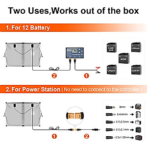 DOKIO Portable Foldable 100W 18v Solar Suitcase Monocrystalline, Folding Solar Panel Kit with Controller to Charge 12 Volts Batteries (AGM Lead/Acid Types Vented Gel) RV Camping Boat