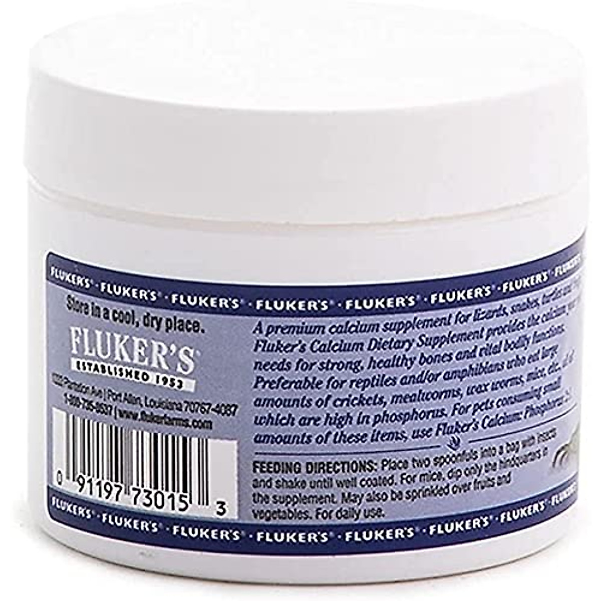 DBDPet Fluker's Reptile Calcium Supplement Without Vitamin D3 2oz - Includes Attached Pro-Tip Guide
