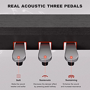 UMOMO 88 Weighted Key Digital Piano with Piano Bench, Hammer Action Electric Piano with Piano Stand, Headphone Jack, 3 Pedal, Full Size Electronic Piano Keyboard for Beginner, Adults, Black