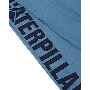 Caterpillar Men's Trademark Banner Long Sleeve Tee Shirts with Center Back Neck Wire Management Loop and CAT Logo, Real Teal Heather, X-Large