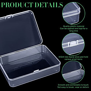 76 Pcs Mixed Sizes Storage Containers Box with Hinged Lid Clear Mini Organizer Plastic Storage Containers Rectangular Empty Small Plastic Containers for Small Items Art Craft Jewelry Projects
