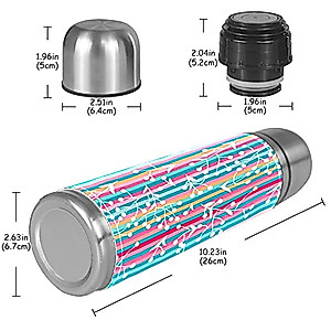 Stainless Steel Vacuum Insulated Mug, Floral Fowers Leaves Print Thermos Water Bottle for Hot and Cold Drinks Kids Adults 17 Oz