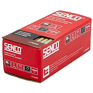 SENCO L17BABR 1-1/2" 18 Gauge 1/4" Crown Finish Staples, Galvanized Finish 1,000 Count Pack