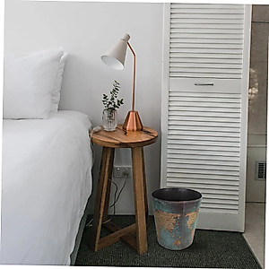 HOOTNEE 1pc Map Trash Can Waste Holder Waste Bin British Style Bucket Uncovered Ash-bin Office Trash Can Waste Paper Basket Retro Waste Bucket Garbage Container Garbage Holder