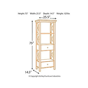 Signature Design by Ashley Bolanburg Cottage Chic Display Cabinet or Bookcase, Antique White
