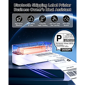 Phomemo Bluetooth Thermal Label Printer, Wireless Label Printer for Shipping Package & Small Business, 4x6 Address Label Printers, Thermal Printer Support iPhone, iPad, Mac, Windows, Android