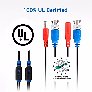 SANNCE 4-Pack 100ft BNC Video and Power Security Camera Cable with BNC Connectors and RCA Adapters for CCTV Camera System 100pcs Cable Clips (Black)