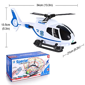 ele ELEOPTION Airplane Toy with Infrared Remote Control Plane Toys Helicopter with Lights and Music for 3 4 5 6 7 8 Year Old Boys Girls Gift White