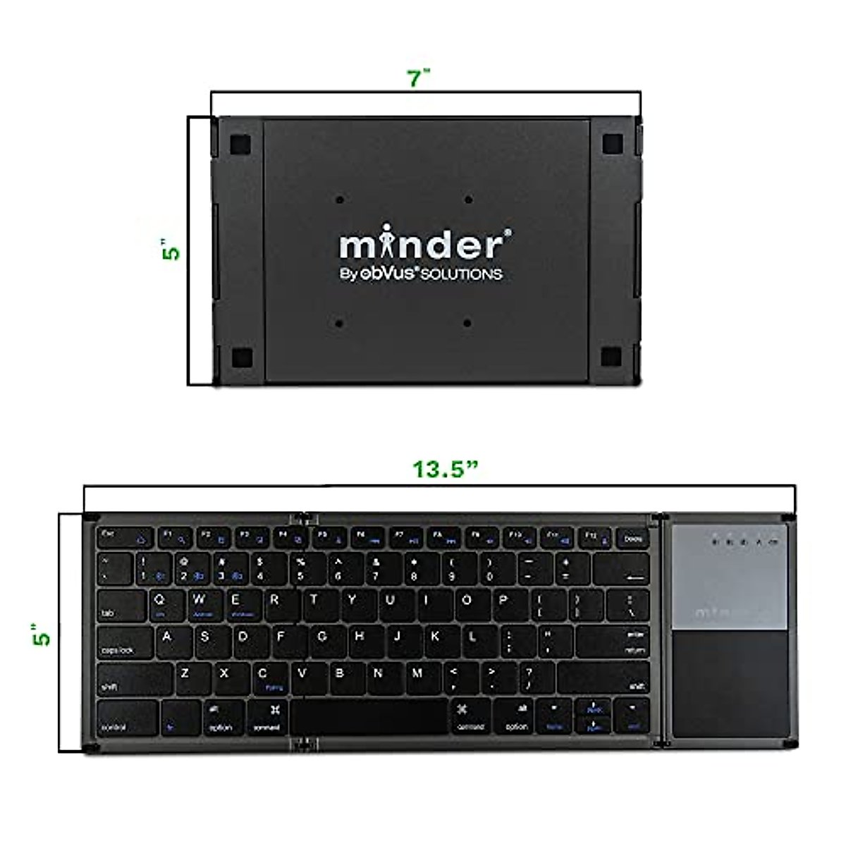 obVus Solutions - Work Well Office Set, Adjustable Laptop Stand with Keyboard, Portable Laptop Stand with Phone Holder and Keyboard with Touchpad, Ergonomic Laptop Accessories