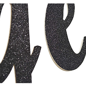 Let's Get Lit Glitter Black Banner Garland Sign, Bachelorette Party, Bridal Shower, Christmas, New Years Eve, Birthday, Wedding Decorations (Black)