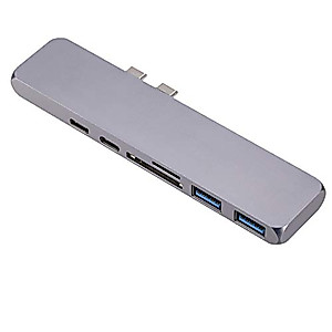 7-in-1 Dual Type-C Hub Multiport Card Reader Adapter HDMI for MacBook Pro