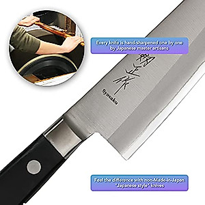 Syosaku Japanese Chef Knife Molybdenum Vanadium Stainless Steel with Bolster, Gyuto 7-inch (180mm) Dishwasher Safe