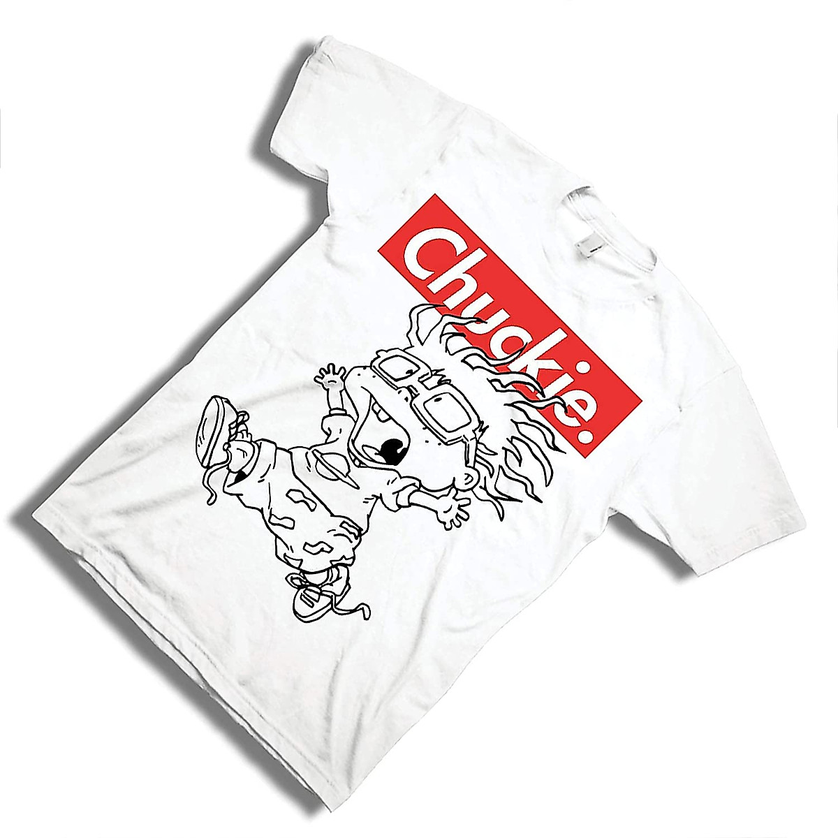 Nickelodeon Mens 90's Classic Shirt - Rugrats Chuckie Classic T-Shirt (White, Medium)