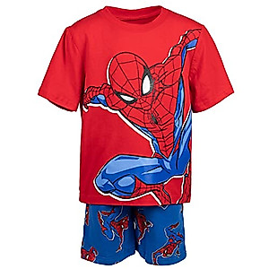 Marvel Avengers Spider-Man Little Boys T-Shirt French Terry Shorts Blue/Red 6