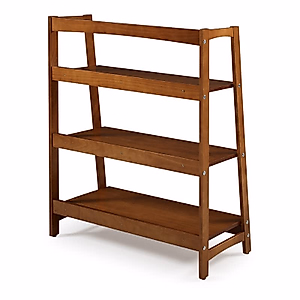 Mid Century Solid Wood Open Shelving Unit - Castanho Finish