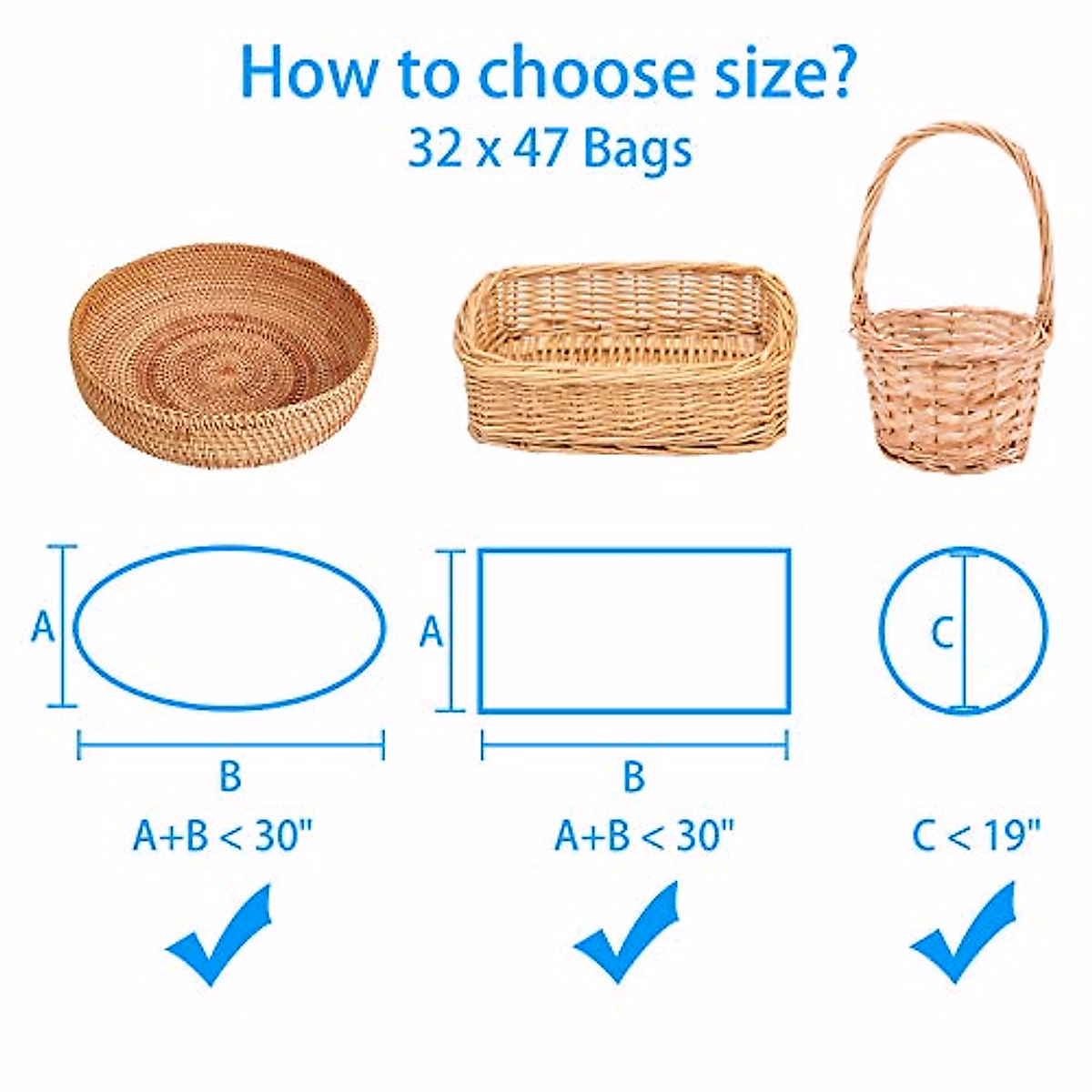 Awpeye Clear Basket Bags, 25 Pack Extra Large Cellophane Wrap for Baskets and Gifts, 32x47 Inches Cellophane Bags, 2 Mil Thick