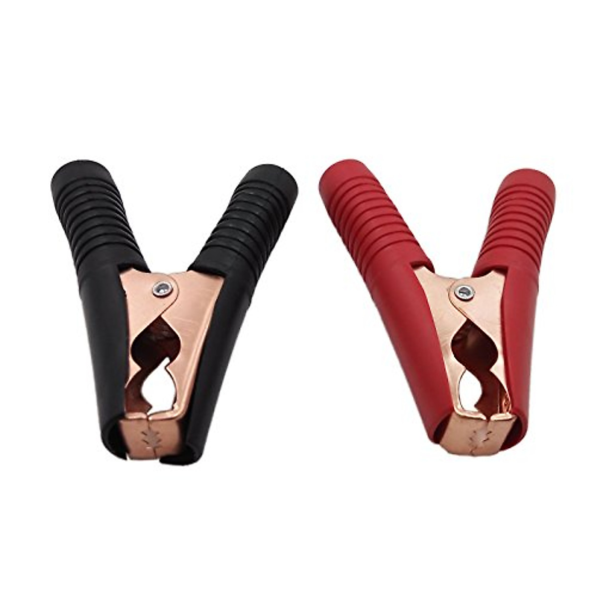 CERRXIAN 2 Piece 90mm Long Battery Alligator Clips, Black Red 100A Insulated Replacement Battery Clamps Jumper Cables Boost Clips for Car Auto Vehicle Boat